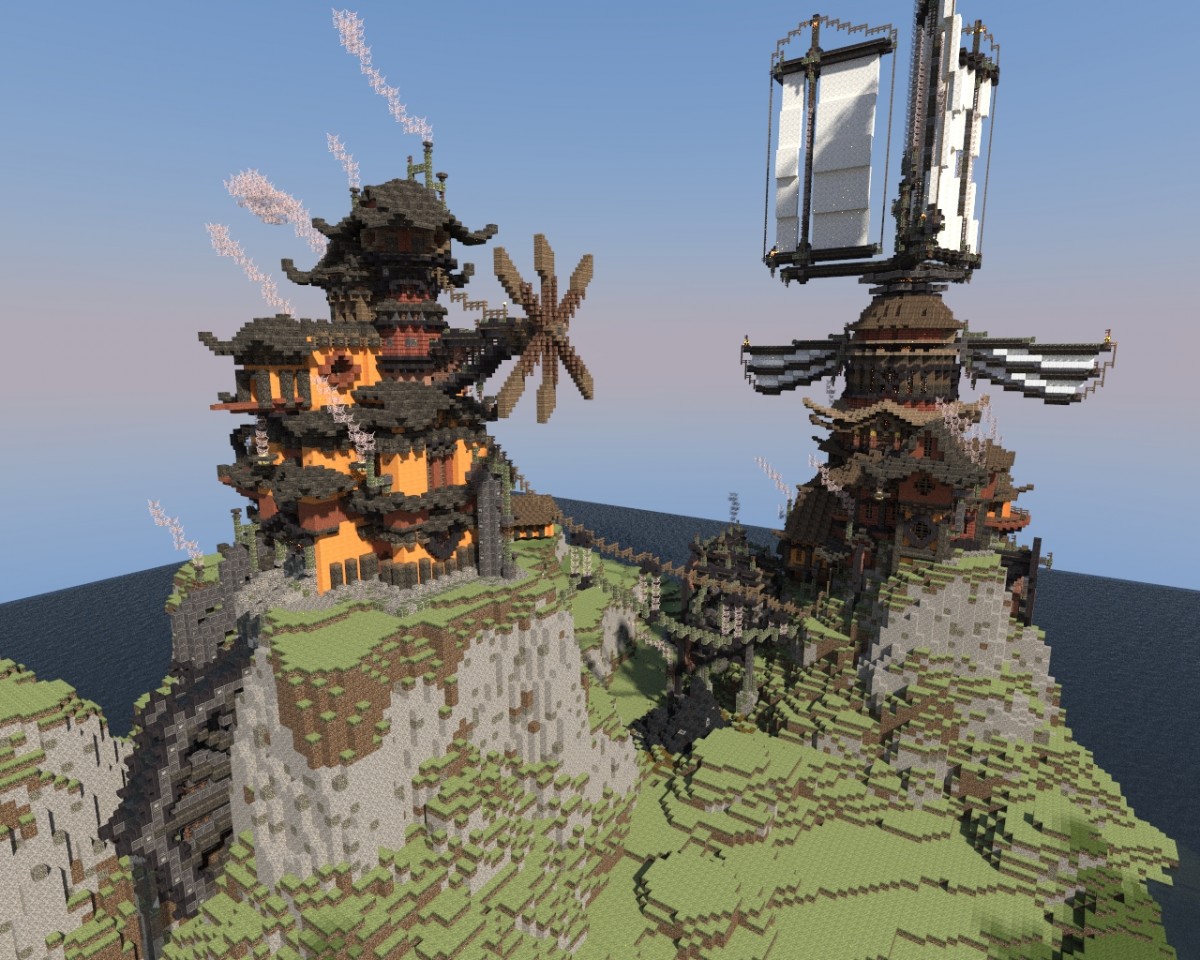 [Asian themed Steampunk] Mining colony Minecraft Map