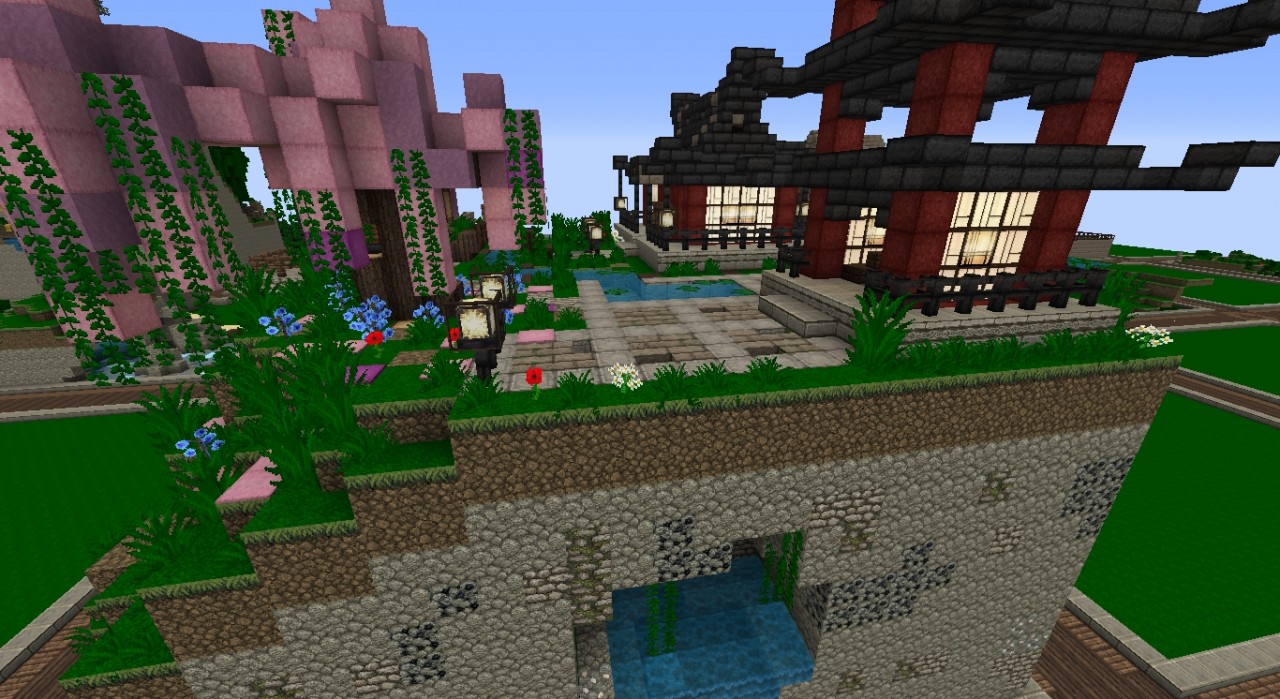 Japanese Temple ( 32² - Plot on Mithrintia server) Minecraft Map