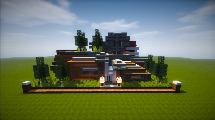 "Warm" Modern House Minecraft Map