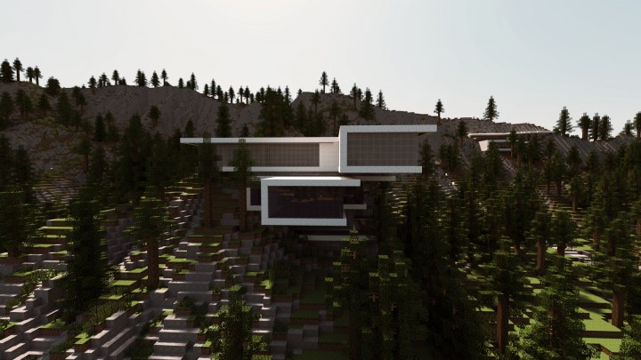Mountainside open concept mansion Minecraft Map