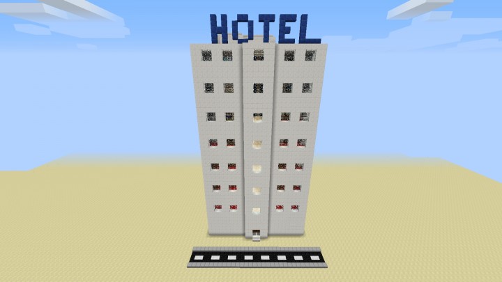 Modern Hotel with a working multi-floor elevator Minecraft Map