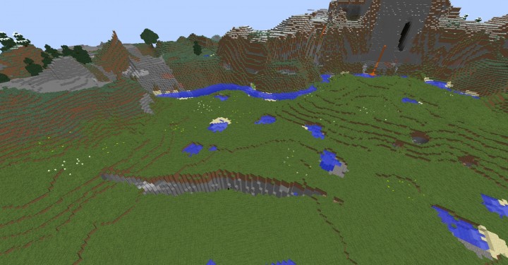 Nice landscape surrounded by mountains. Minecraft Map