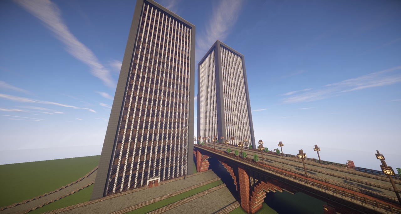 [32BW] 1980's office building with Metro station Minecraft Map