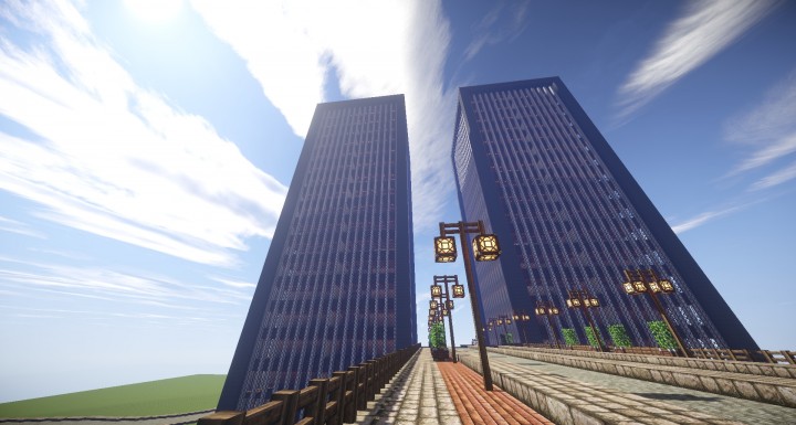 [32BW] 1980's office building with Metro station Minecraft Map