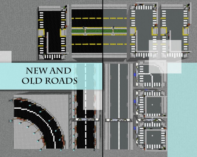 Modern Road System [Schematic Bundle] - 19 Stackable parts Minecraft Map