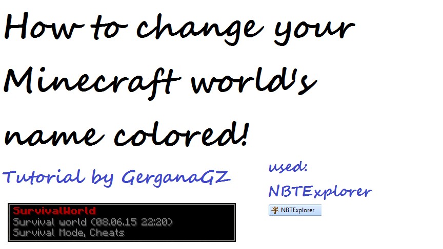 How to make your Minecraft world's name colored! Minecraft Blog