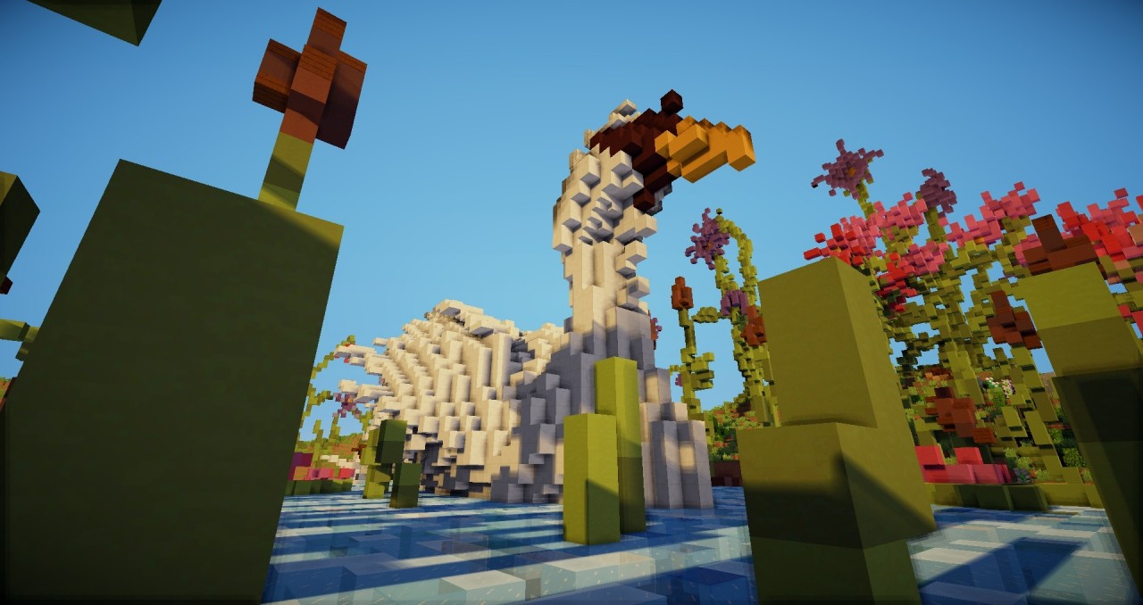 Mother Swam in the Giant Flower World Minecraft Map