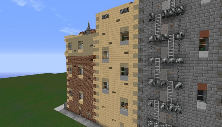 Street Block full of Victorian-Style Rowhouses Minecraft Map