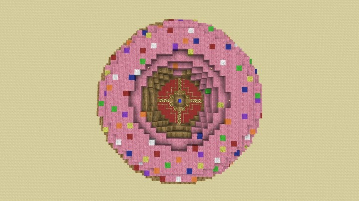 Pink Frosted Sprinkled Donut Home - JUSToxic Minecraft Map