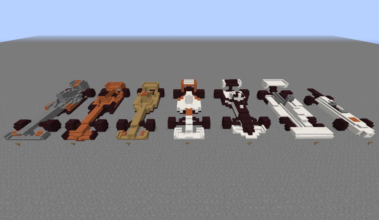 Old and New Mini F1 Car Pack (from 1960s to 2010s) Minecraft Map