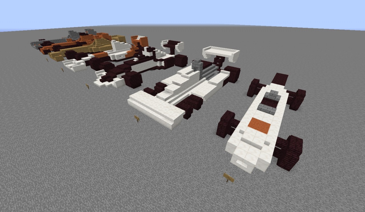 Old and New Mini F1 Car Pack (from 1960s to 2010s) Minecraft Map