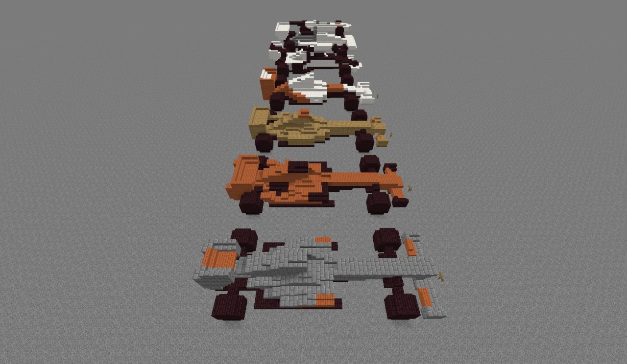 Old and New Mini F1 Car Pack (from 1960s to 2010s) Minecraft Map