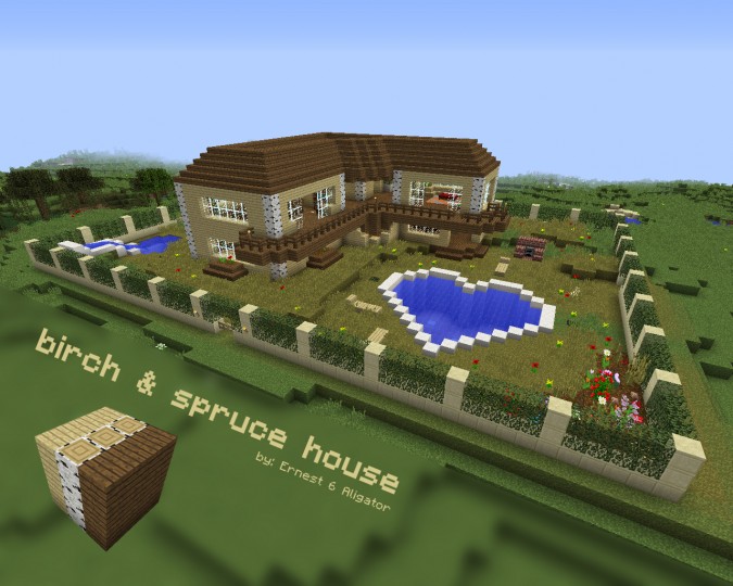 birch & spruce house Minecraft Map