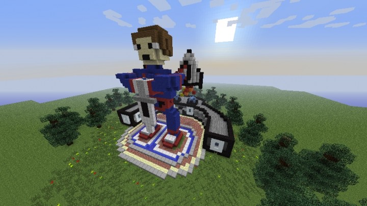 Cartoony Superhero Statue Minecraft Map