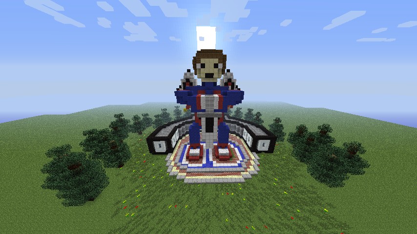 Cartoony Superhero Statue Minecraft Map