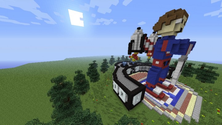 Cartoony Superhero Statue Minecraft Map