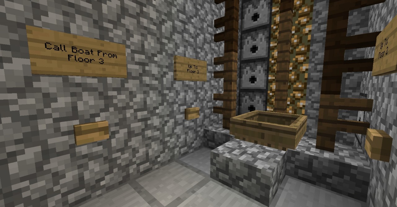 Boat Elevator 3 Floors Minecraft Map