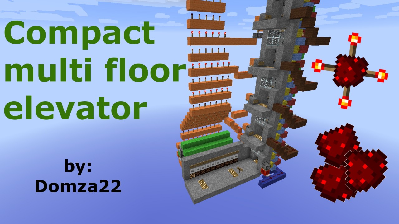 Ultra compact redstone multi floor elevator By: Domza22 Minecraft Map