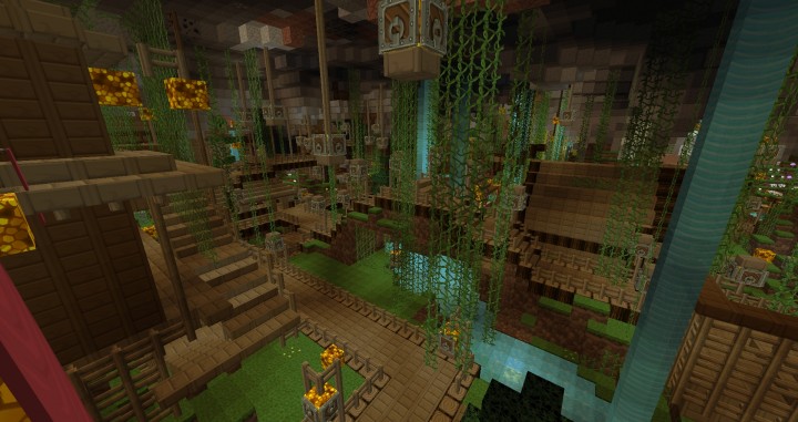 Crystal Caverns - Underground City Minecraft Map