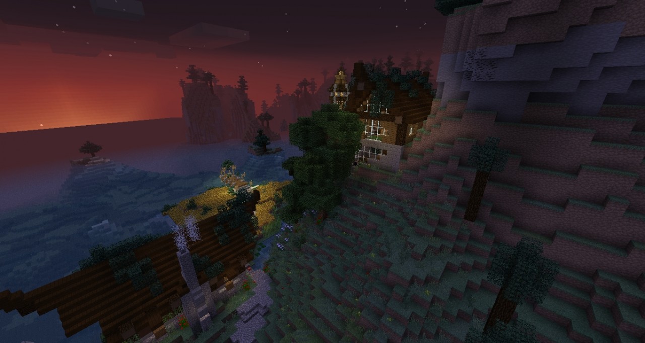 Mountain Villas above Farm Houses Minecraft Map