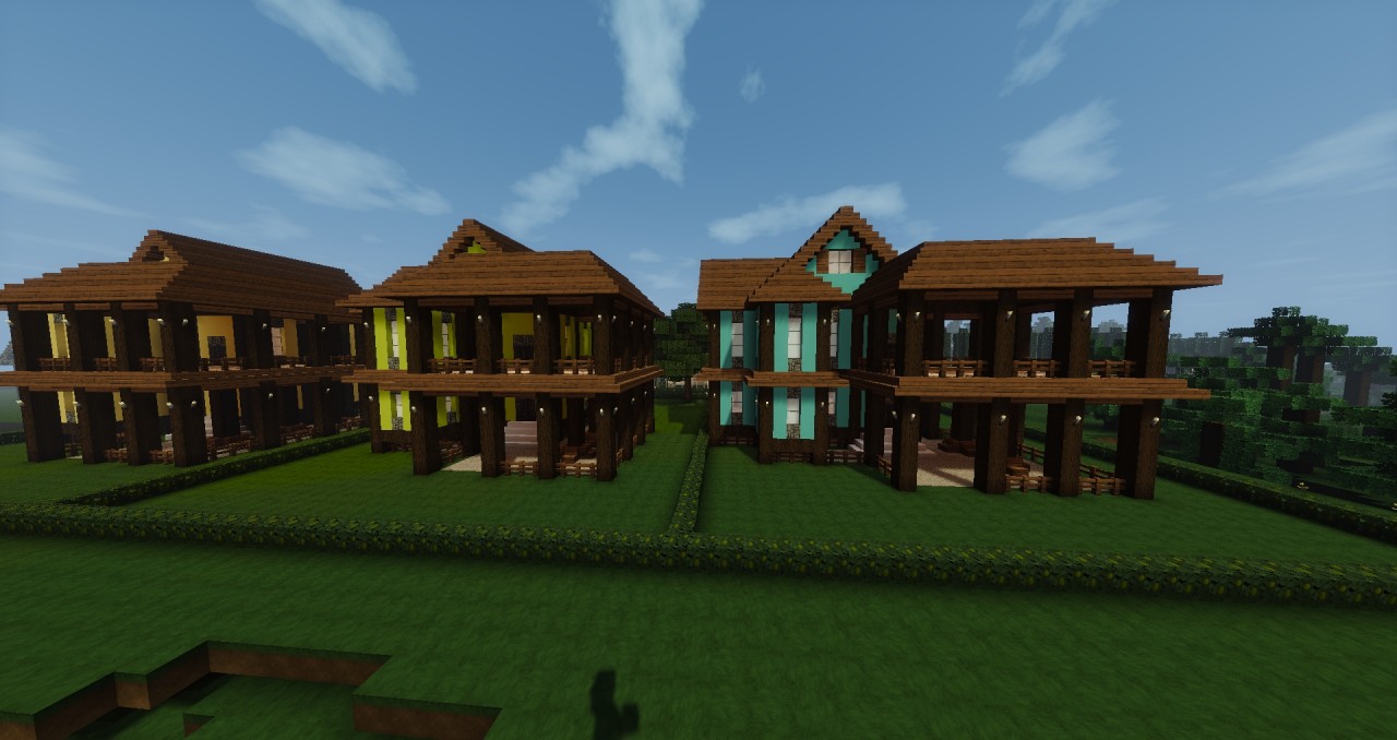 Identical Triplet Houses Minecraft Map