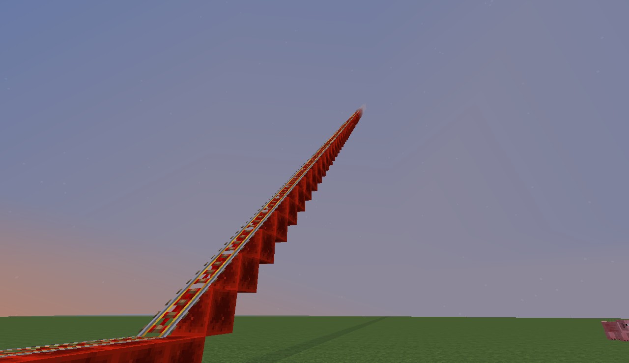 1000 block long, 256 block high slope Minecart ride Minecraft Map