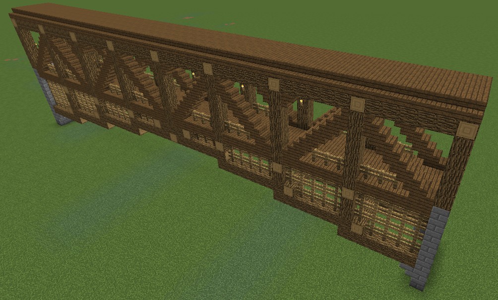 Covered Wood Bridge - 47 tiles long Minecraft Map