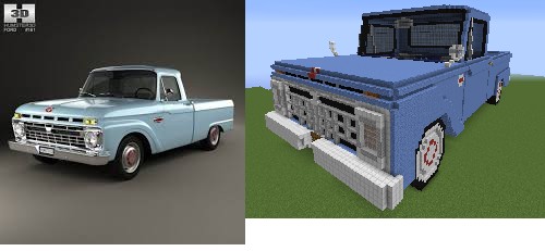Ford F-100 1966 ( 100 % by hand ) Minecraft Map