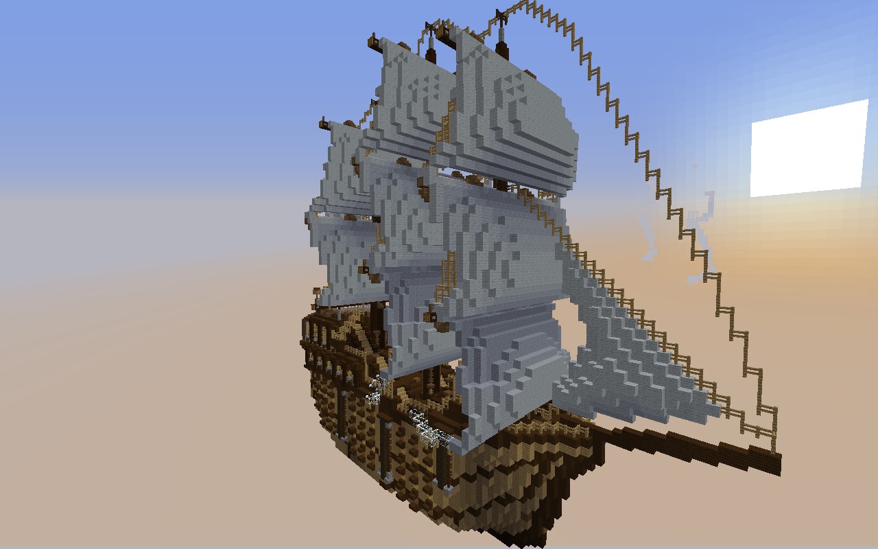 3-Mast France Ship - Part of Larger Build Minecraft Map