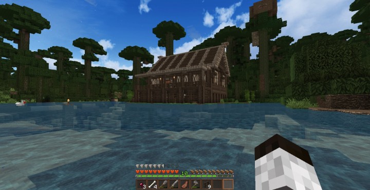 Water side Cabin I made in Survival Minecraft Map