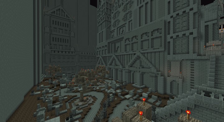 Bloodborne inspired city Minecraft Map
