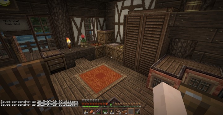 Water side Cabin I made in Survival Minecraft Map
