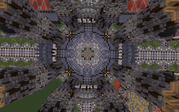 Huge Spawn Hub Including Mines, Shop, Cells, and PVP Minecraft Map