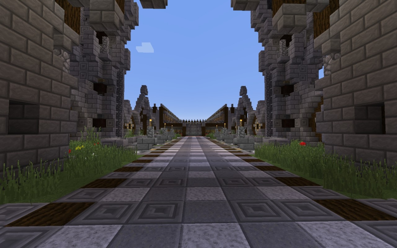 Huge Spawn Hub Including Mines, Shop, Cells, and PVP Minecraft Map