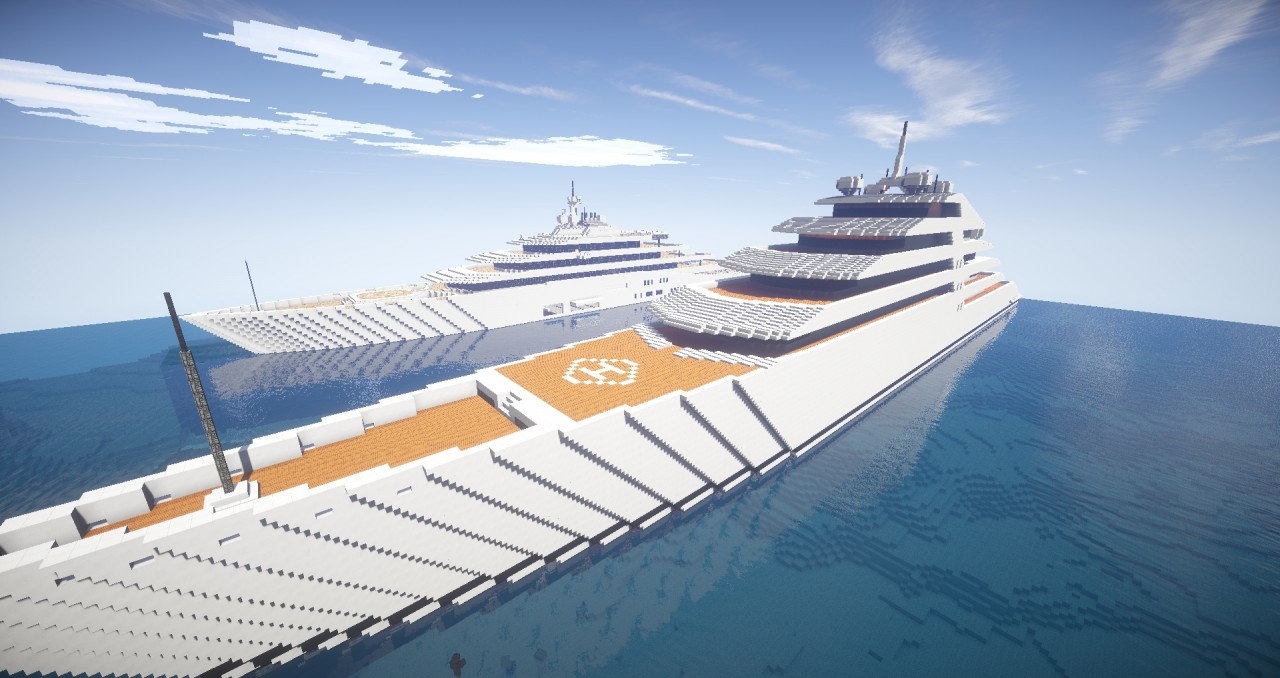 Azzam Superyacht (300 Blocks Long) Minecraft Map