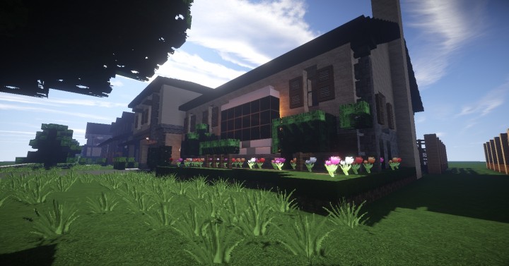 Split Level Stucco Home | Mine County Houses Minecraft Map