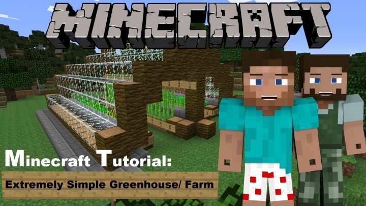 Minecraft Tutorial: Extremely Simple Greenhouse/Farm Minecraft Map