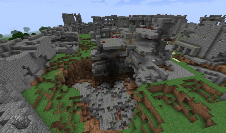 WWII/Medieval Style Fortress (Destroyed) Minecraft Map