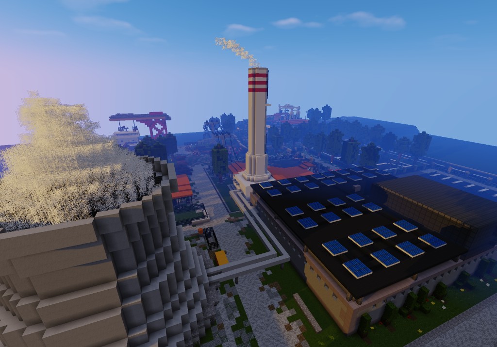 NUCLEAR AND WOOD POWER PLANT /docks, trains and more/ Minecraft Map