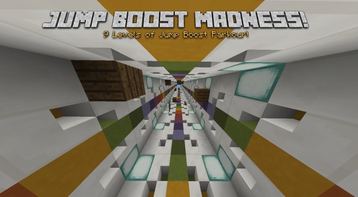 Jump Boost Madness! - 9 Levels of Jump Boost Parkour Minecraft Map