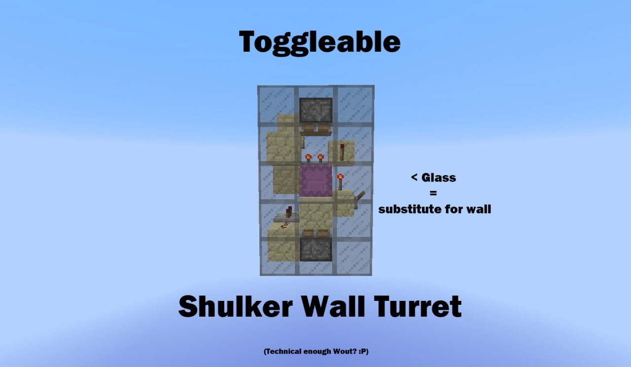 Minecraft - Toggleable Shulker Wall Turret (15w32c) Minecraft Map