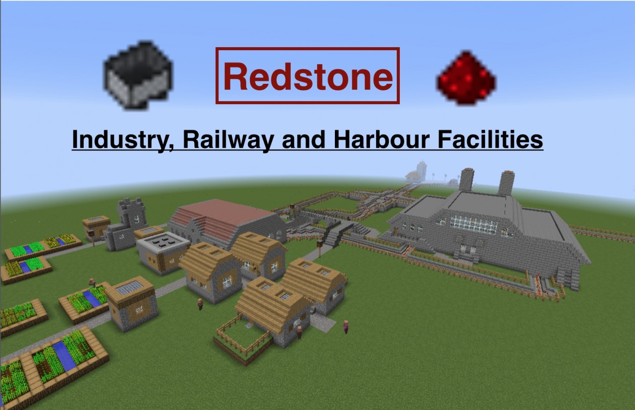 Redstone Industry, Railway and Harbour Facilities Minecraft Map