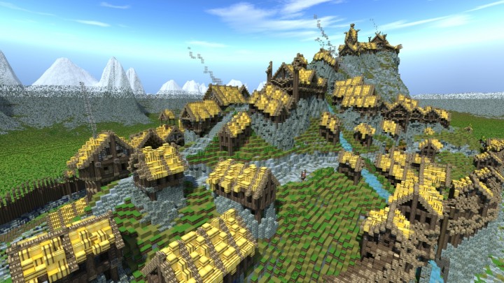 Thereawakens ~ Edoras Hillcastle ~ Timelapse Minecraft Map