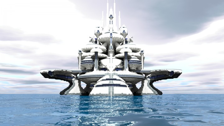 futuristic palace Minecraft Map