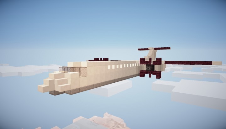 Bombardier Dash 8 Q400 Turboprop Airliner 1:1 Scale Minecraft Map