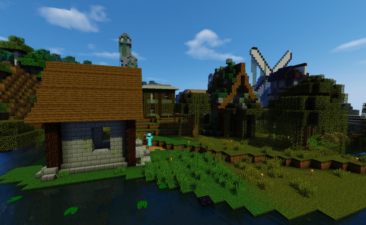 Overgrown Old Town - Community Build Project Minecraft Map