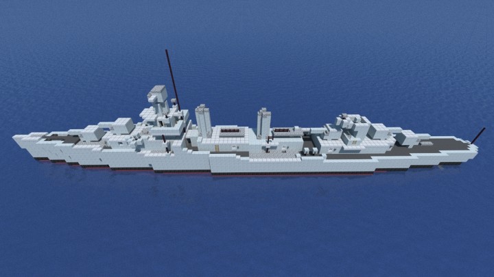 Fletcher-class Destroyer (Square Bridge Version) 1:1 Minecraft Map