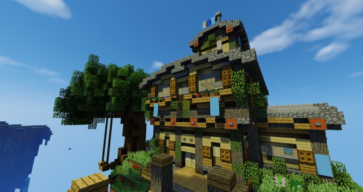 Floating island House Timelapse! Minecraft Map