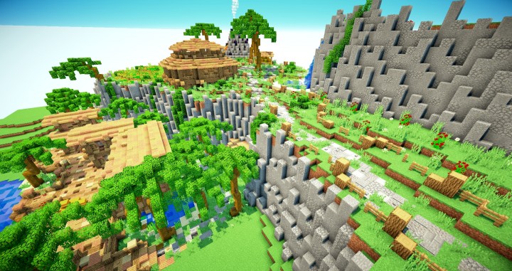 Seaside cliffs + village 'Grainwich' Minecraft Map