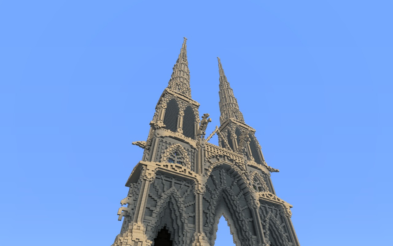 Detailed sandstone cathedral WIP Minecraft Map